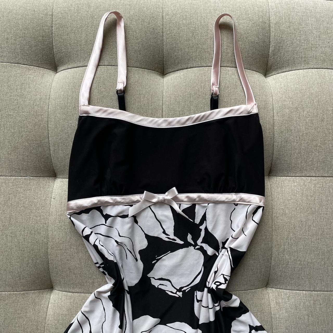 Intimo Women's Black and White Dress | Depop