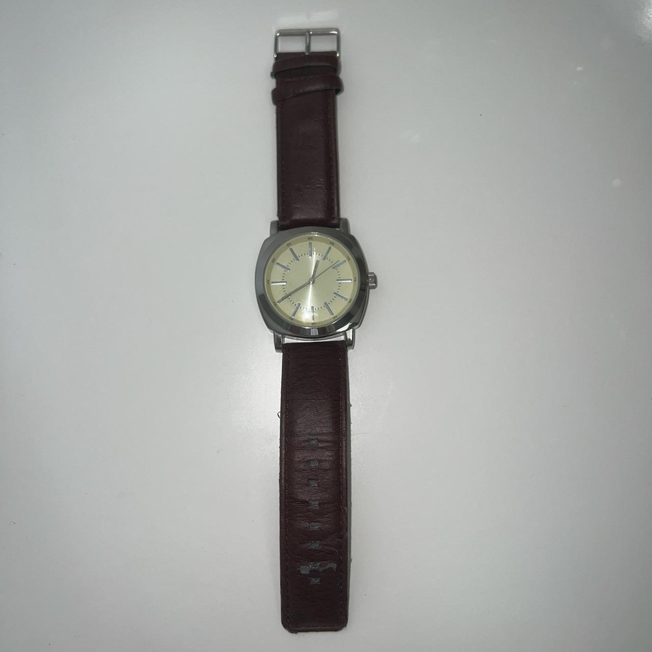 UNBRANDED Large Face Watch brown strap, slightly... - Depop