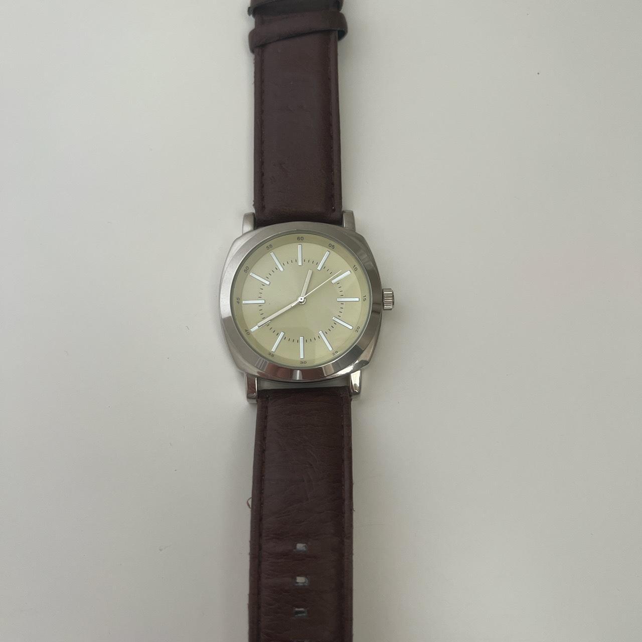 UNBRANDED Large Face Watch brown strap, slightly... - Depop