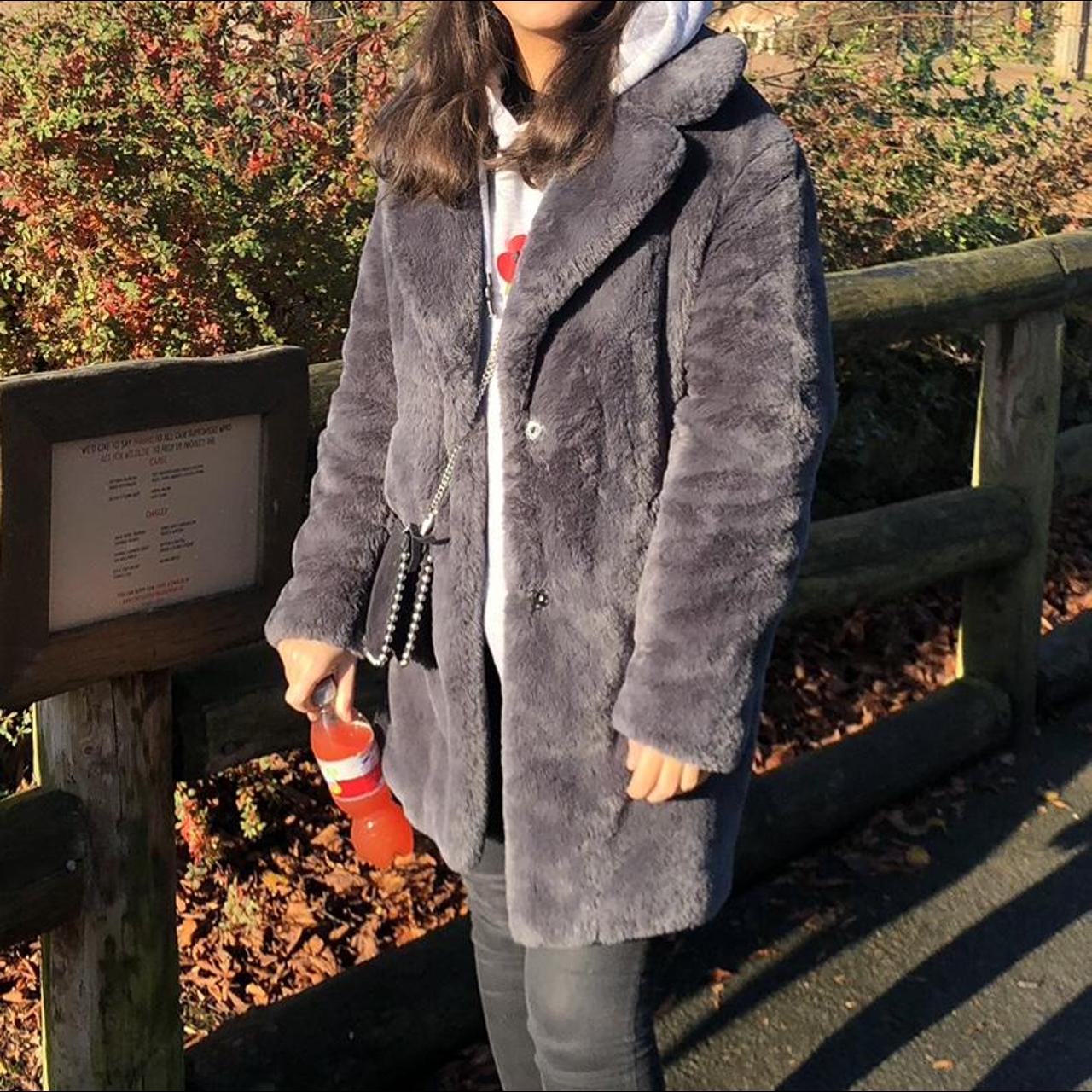 Faux fur coat - Depop