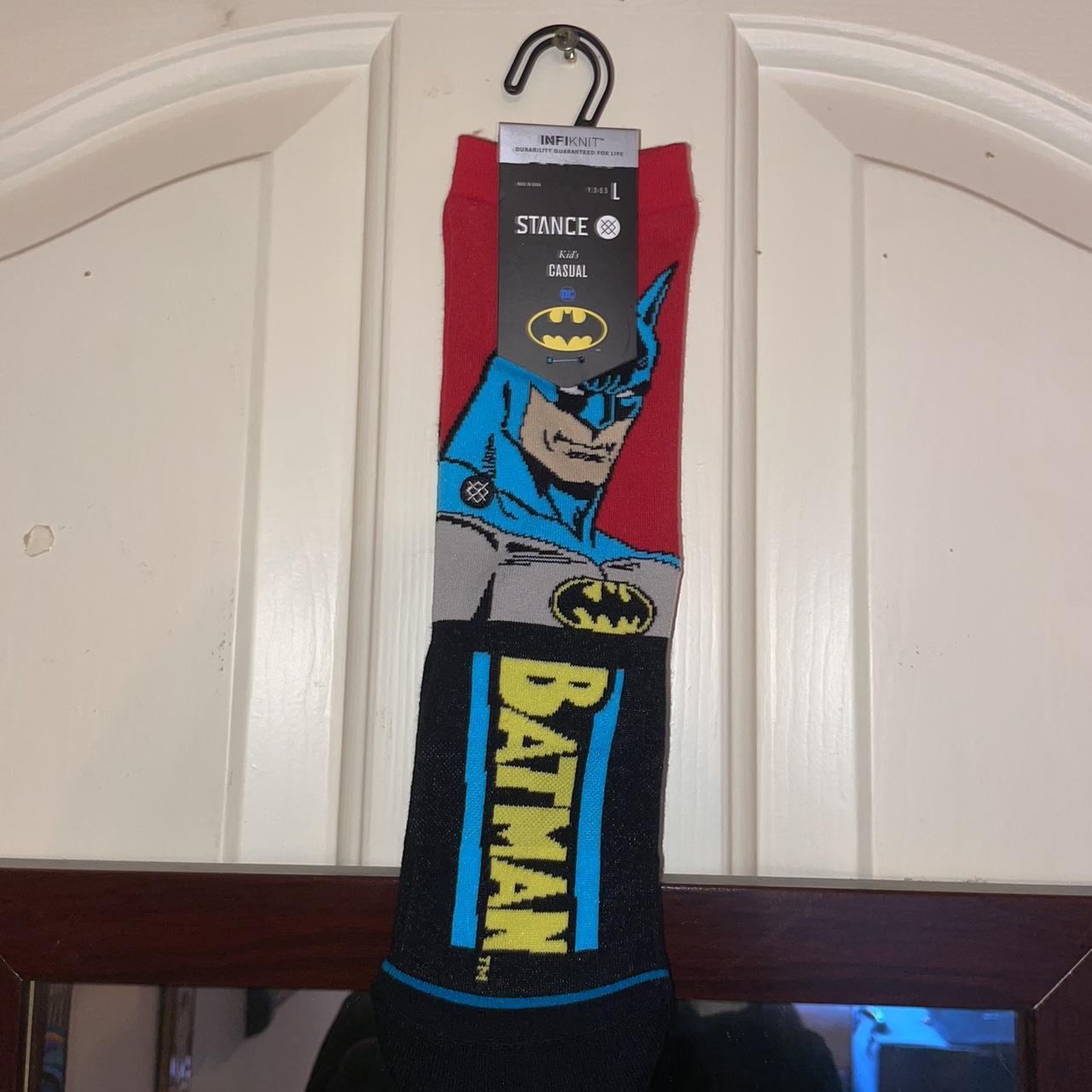 stance batman socks in a size kids large Y 3-5.5... - Depop