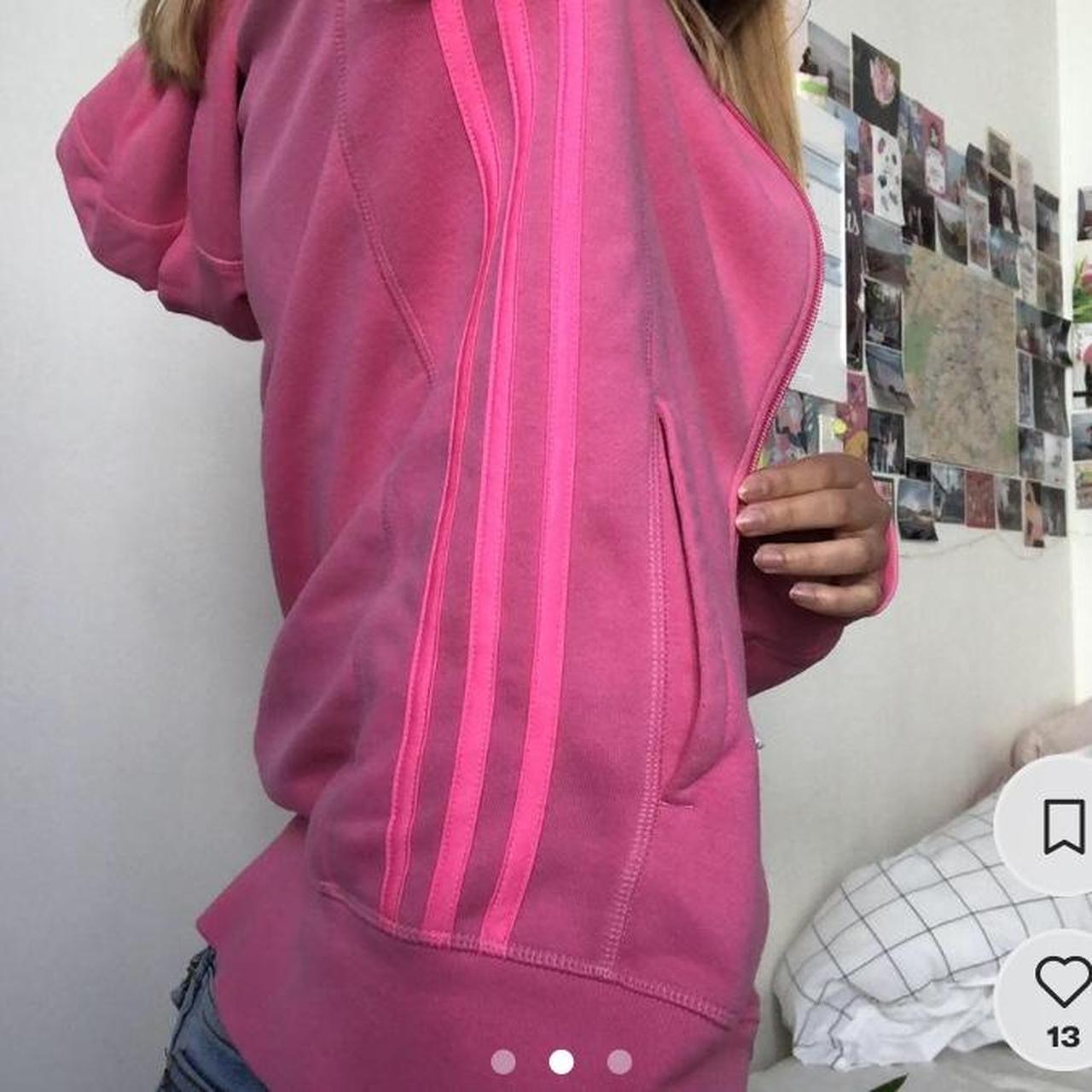 💖hot Pink Adidas Zip Up Hoodie💖 Thrifted Barely Depop