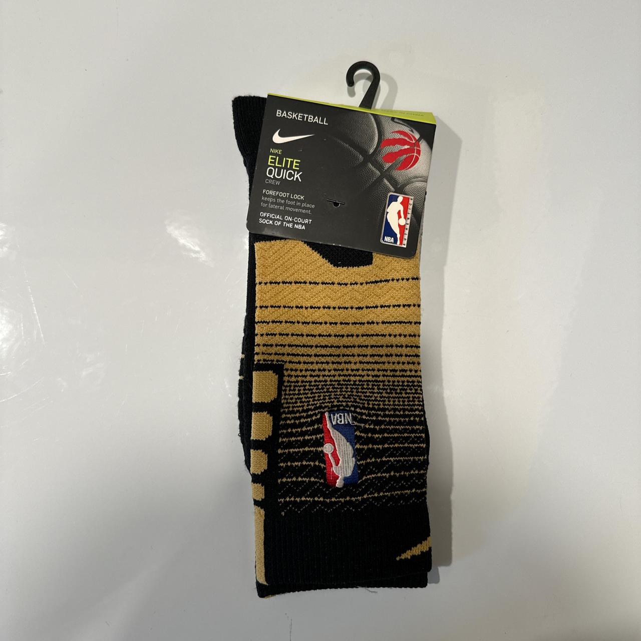 Brand New Nike NBA Elite Socks Black Gold - Depop