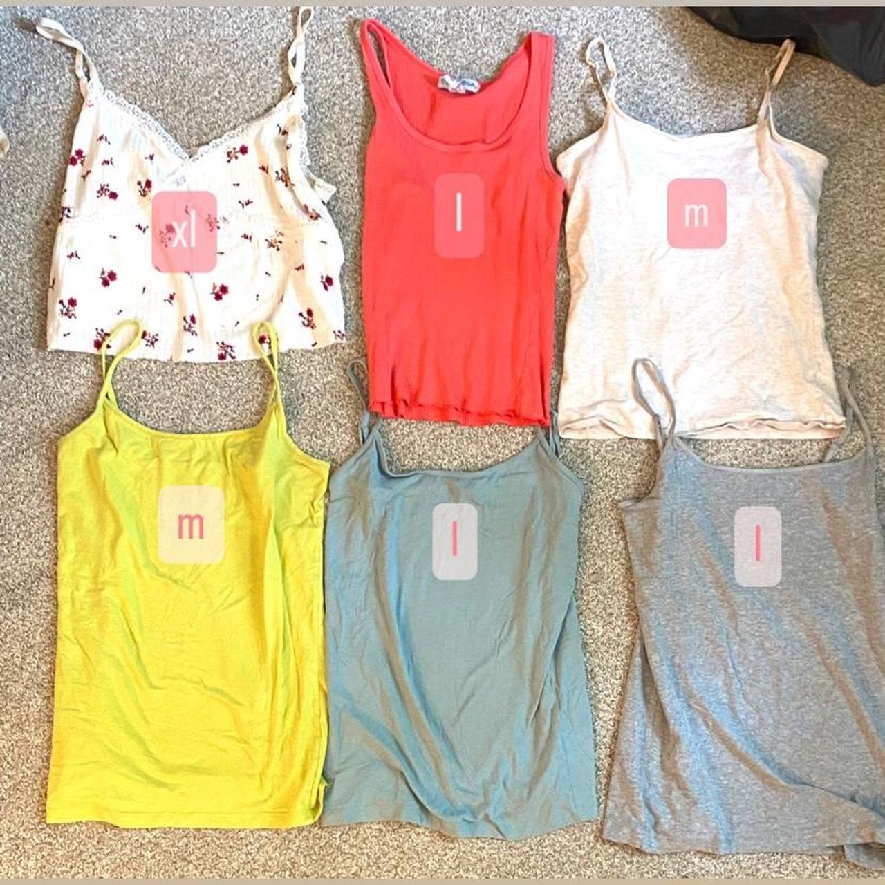 colorful tank top bundle! 1 white and red floral 2... - Depop