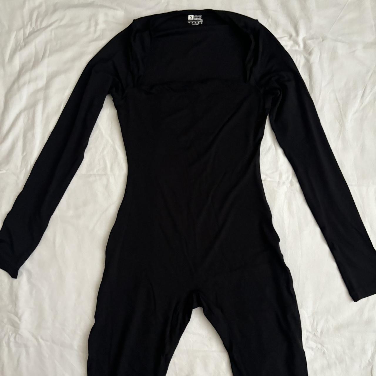 HYZ Long Sleeve Square Neck Flare Jumpsuit size:... - Depop