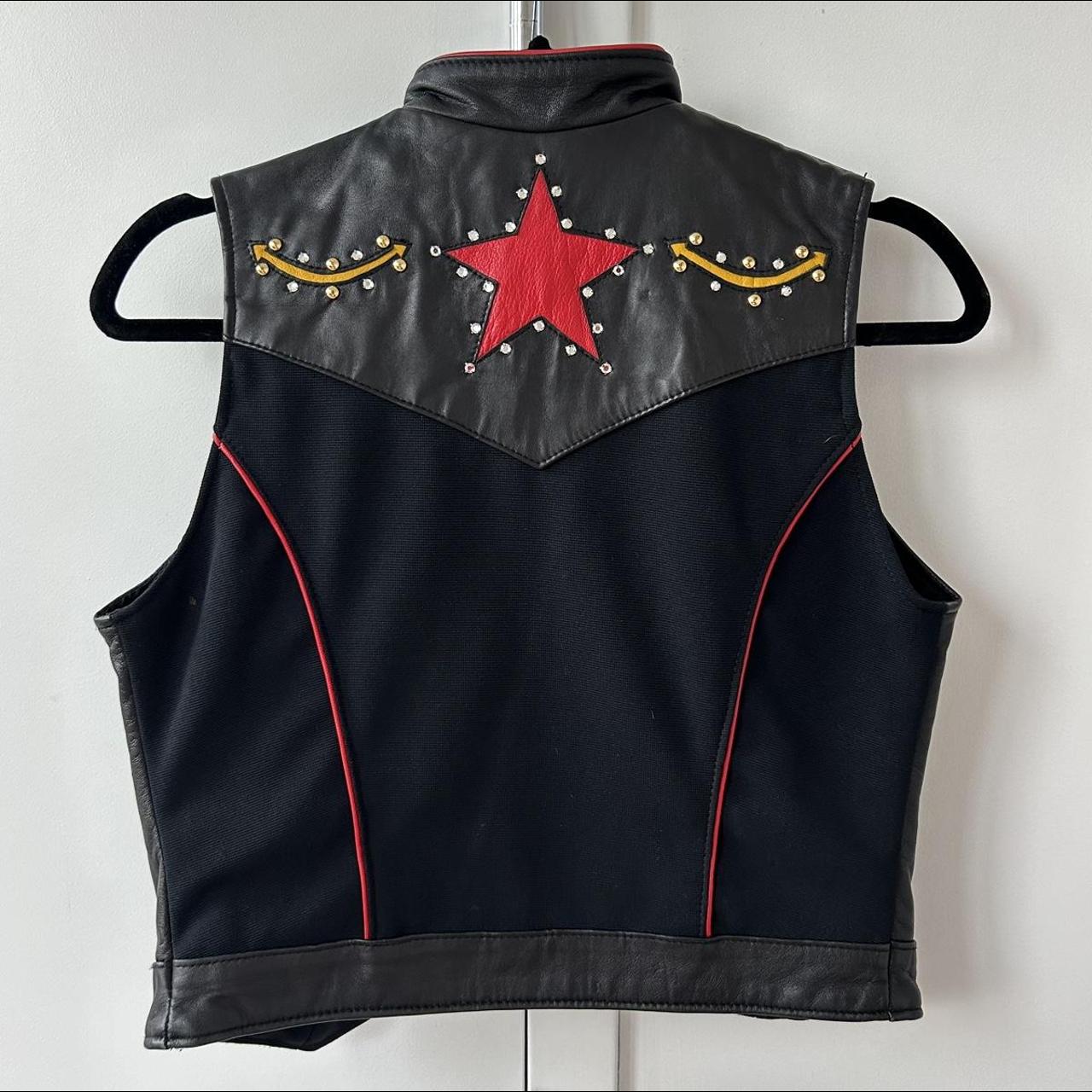 Vintage Star Leather Vest : Women’s leather vest... - Depop
