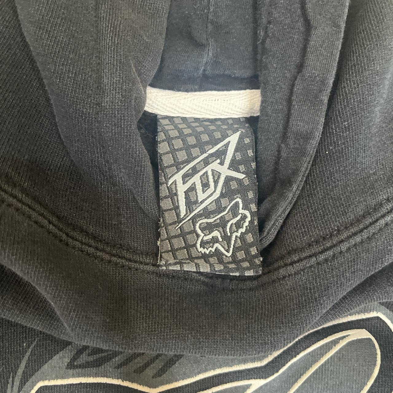 Fox Racing Men's Black and Grey Hoodie | Depop