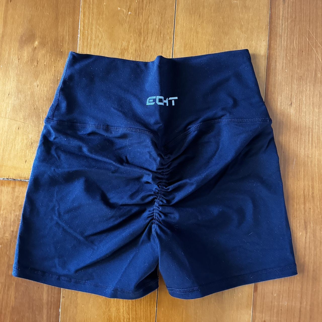 ECHT Black Scrunch Bum Bike Shorts - Depop