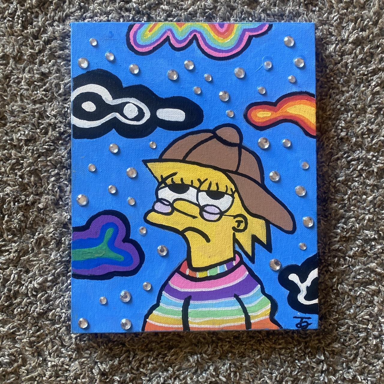 trippy lisa simpson painting - Depop