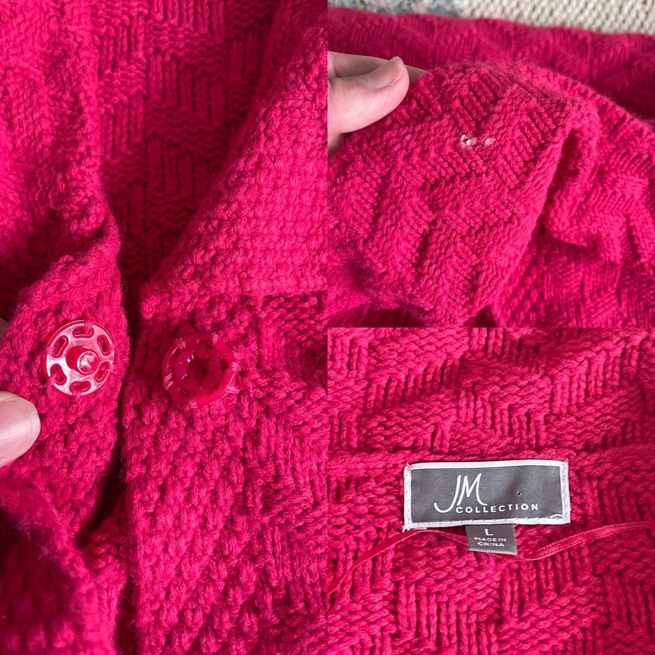 JM collection hot pink sweater jacket