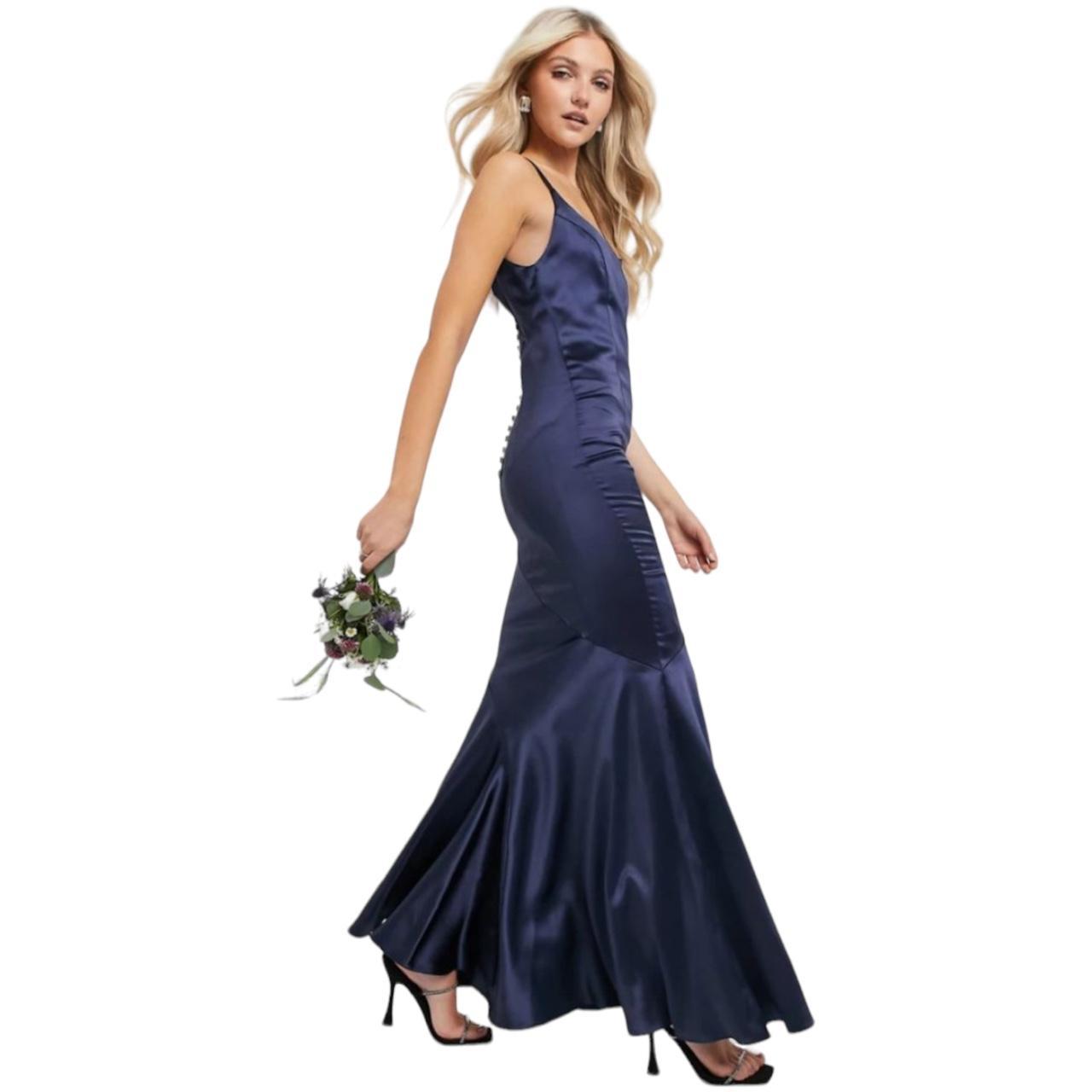 ASOS Women's Navy and Blue Dress | Depop