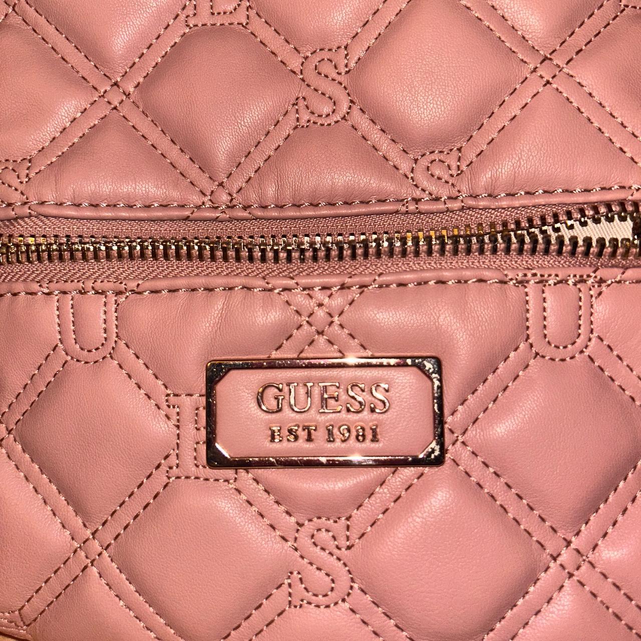 Pink Plush Guess Mini Backpack - Depop