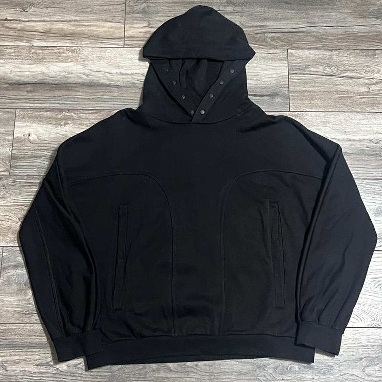 Black hoodie - unique cut n sewn Medium/light weight... | Depop