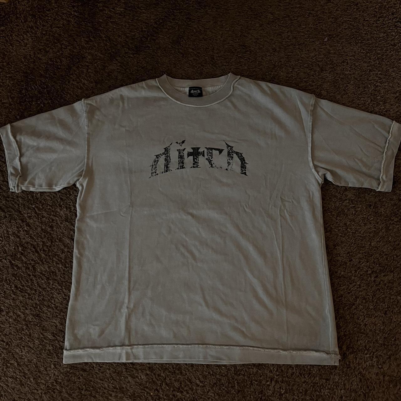 Ditch Arch Logo Tee (Dyed Grey) OG Black Ditch... - Depop