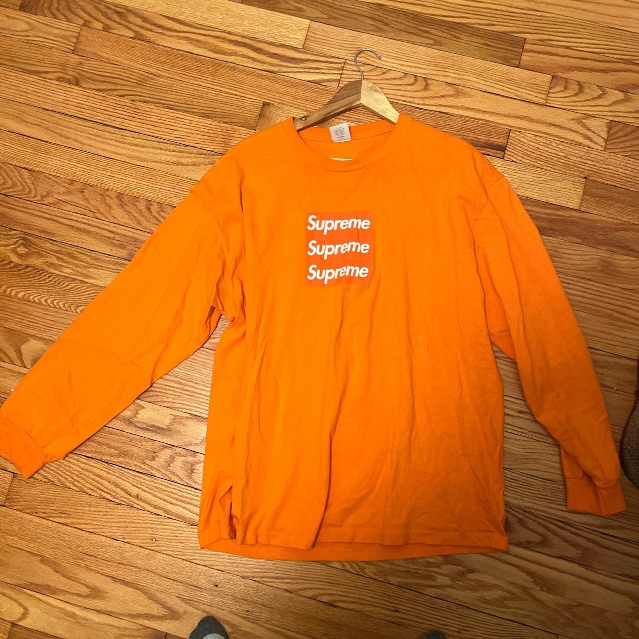 Orange asspizza supreme box logo - Depop