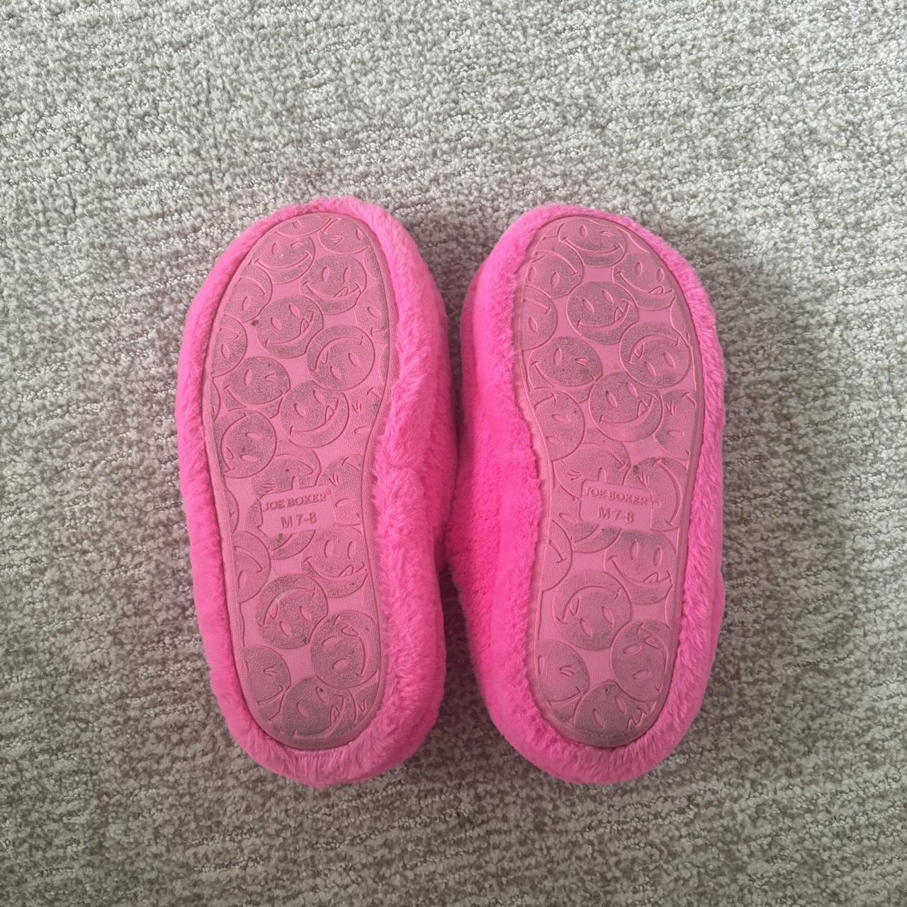 joe boxer hot pink smiley face slippers🩷 •women size... | Depop