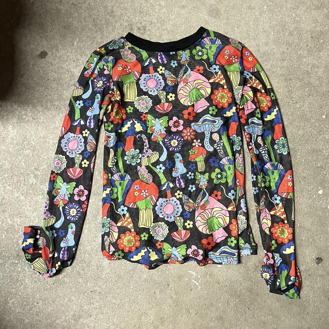 Dolls kill current mood mesh long sleeve trippy | Depop