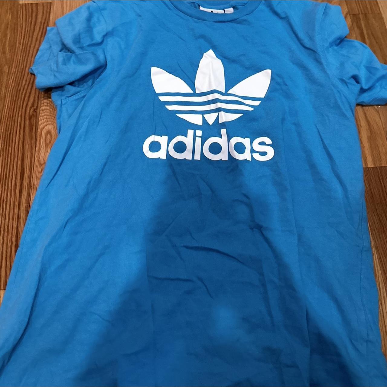 Blue Adidas Originals Tee - Depop