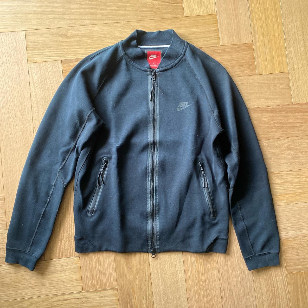 Nike tech fleece zip up jacket - size small - black - Depop