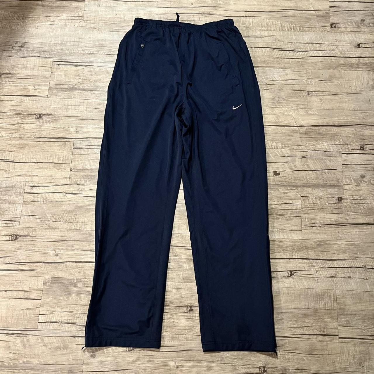 Vintage Nike Navy Blue Track Pants - Depop