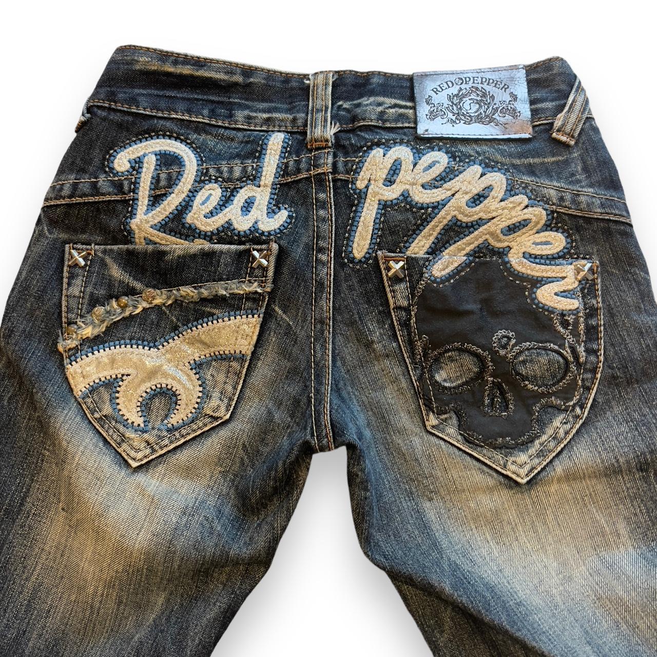 punk scene retro red pepper jeans authentic cool... - Depop