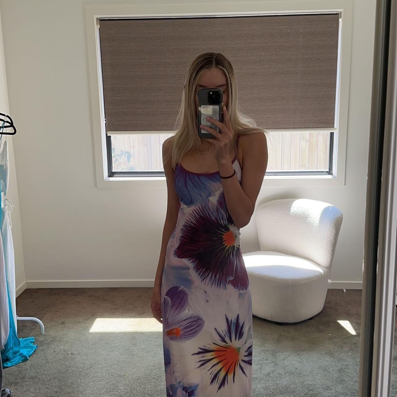 With Harper Lu Indigo Blossom Slip Dress BNWT Never... - Depop