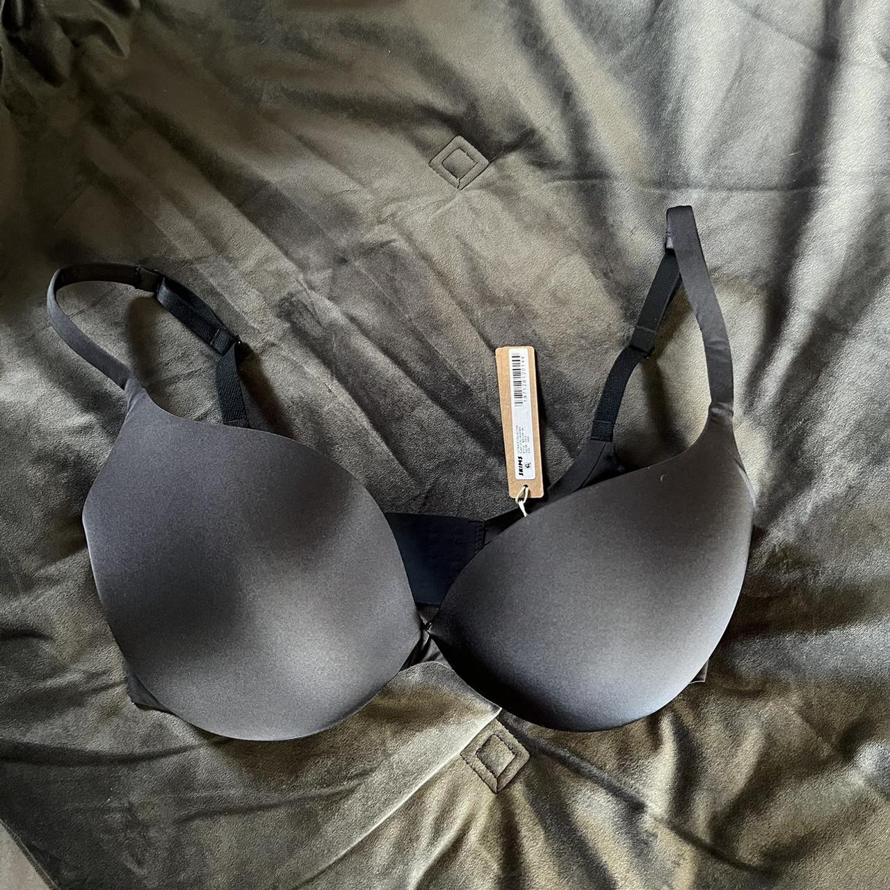 skims tear drop push up bra color ONYX Size... - Depop