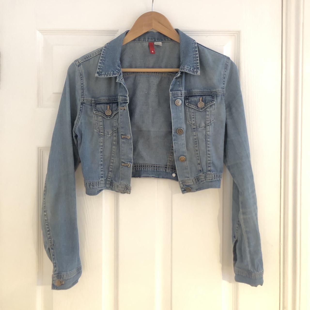 H&M Cropped Denim Jacket - Size 8 #h&m #denim... - Depop