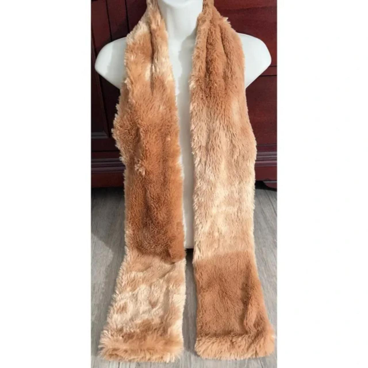 Cejon Faux Furry Tan Scarf Size: One size Condition:... - Depop