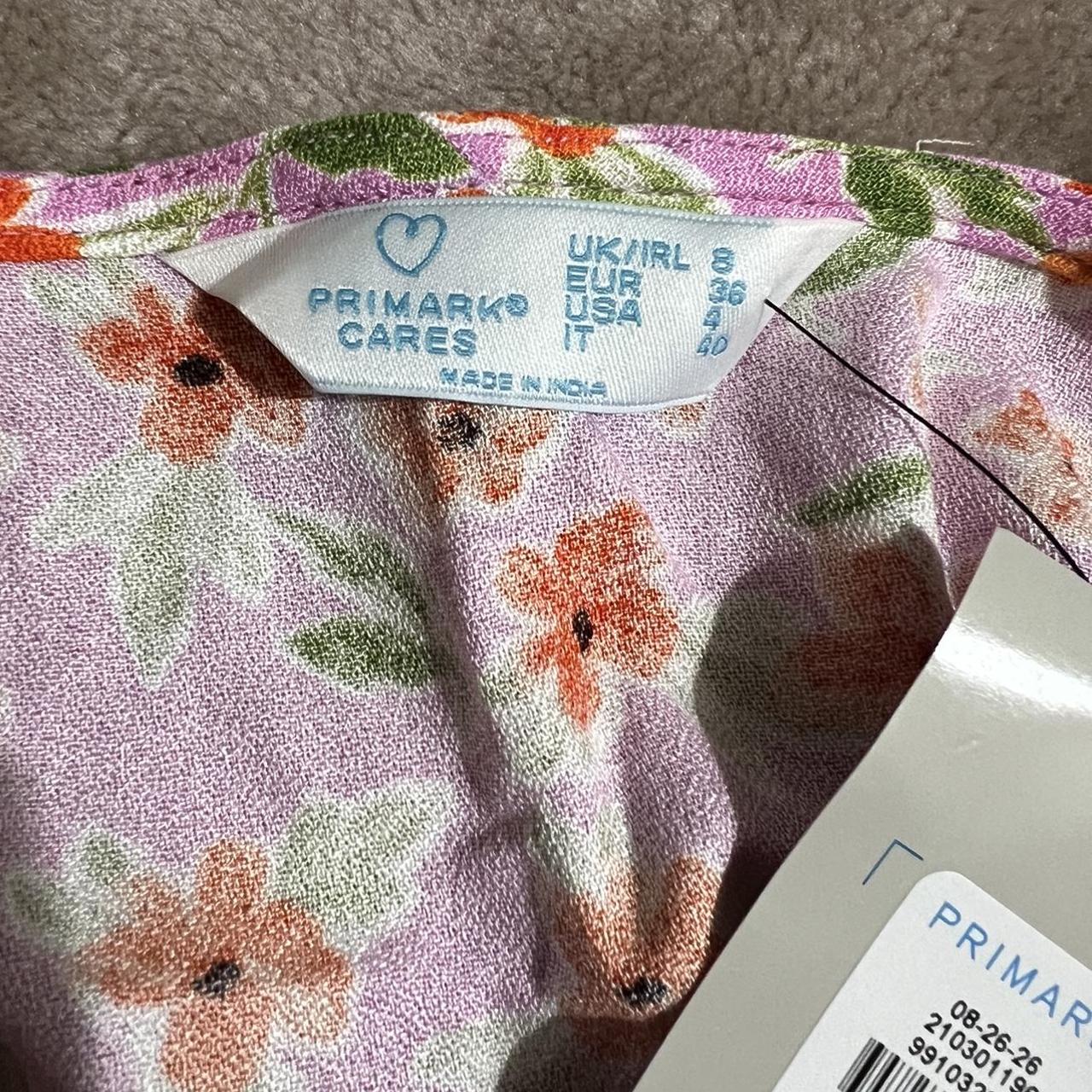 Primark Floral top with pleated bust and tie detail... - Depop