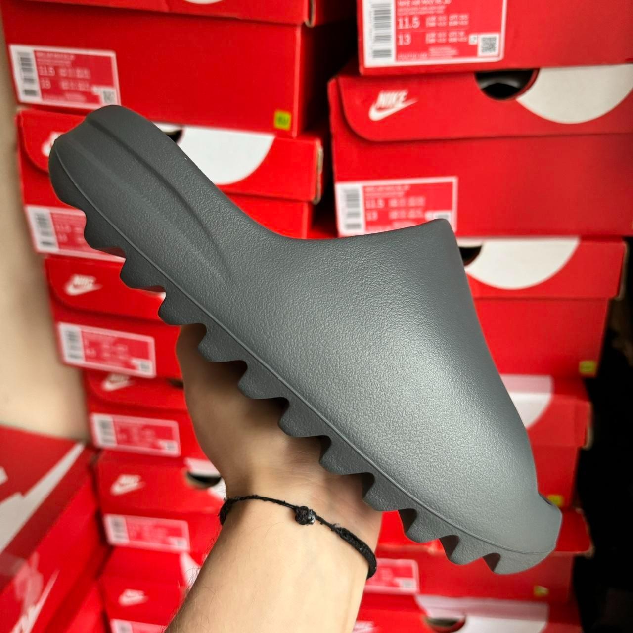 YEEZY SLIDE SLATE GREY ID2350 (black onyx slate... - Depop