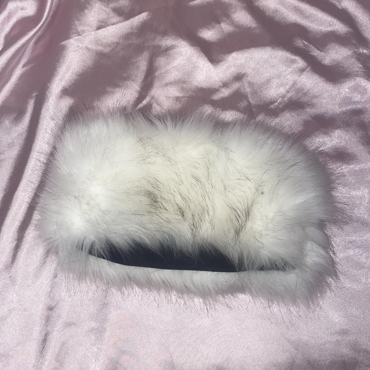 White Fuzzy Headband- Hat #fuzzyhat #whitehat #hat... - Depop