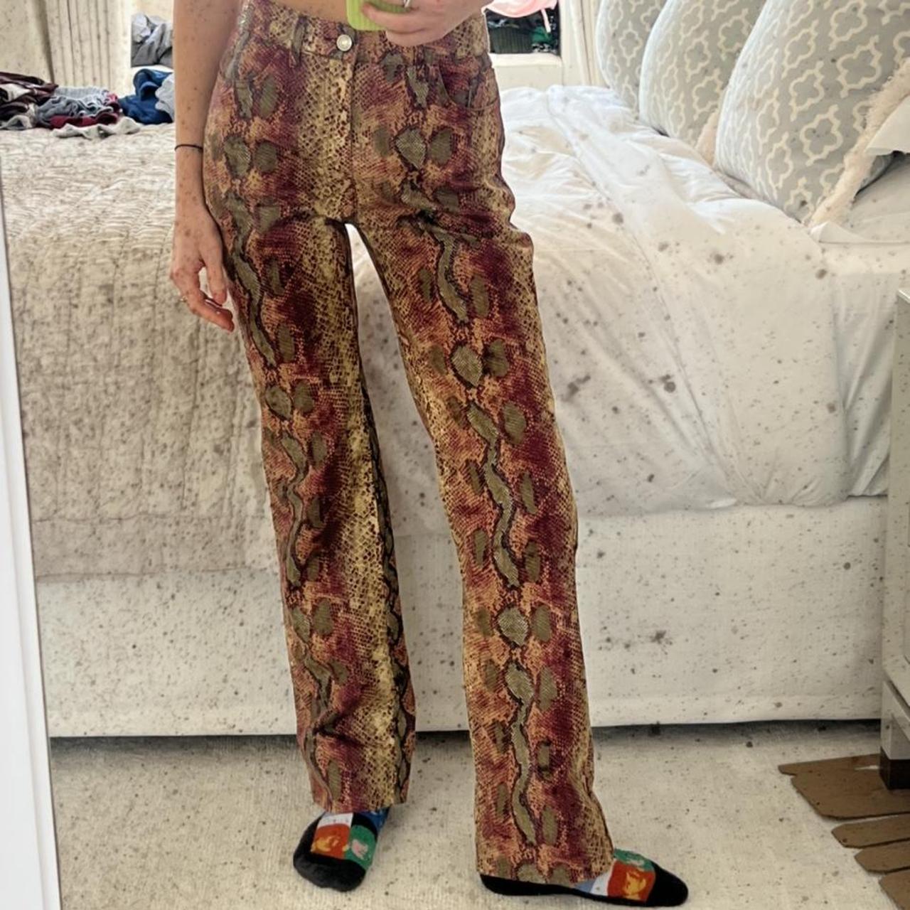 the coolest snake print trousers! So flattering just... - Depop