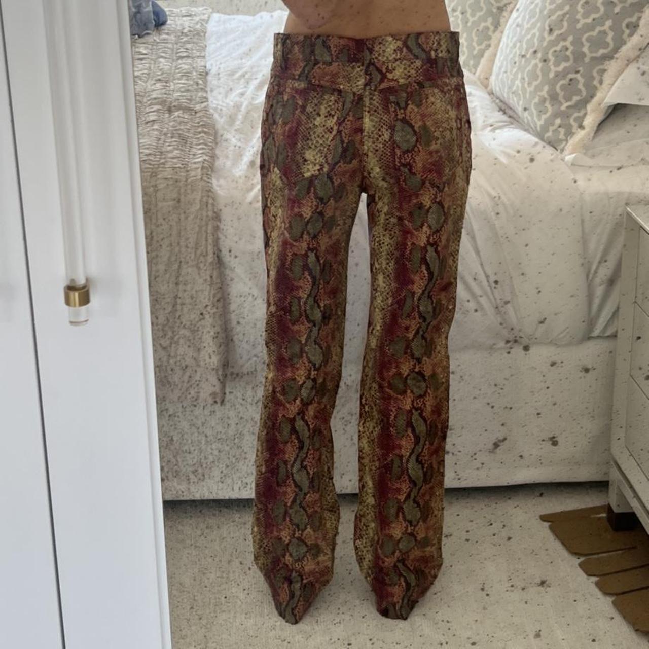 the coolest snake print trousers! So flattering just... - Depop