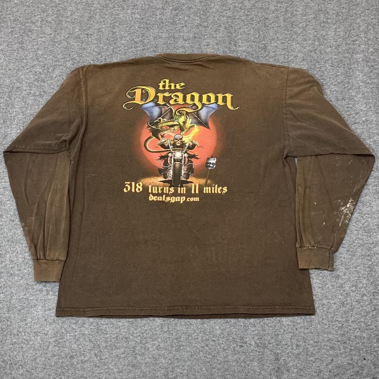 The Dragon US 129 Brown Long Sleeve Tee #Biker... - Depop