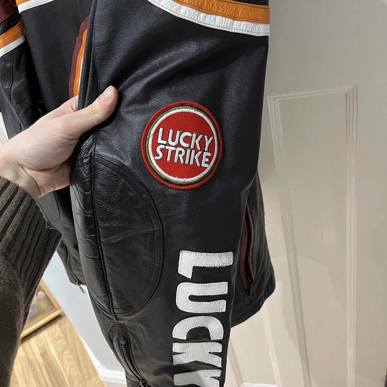 Lucky Strike leather biker moto jacket Good... - Depop
