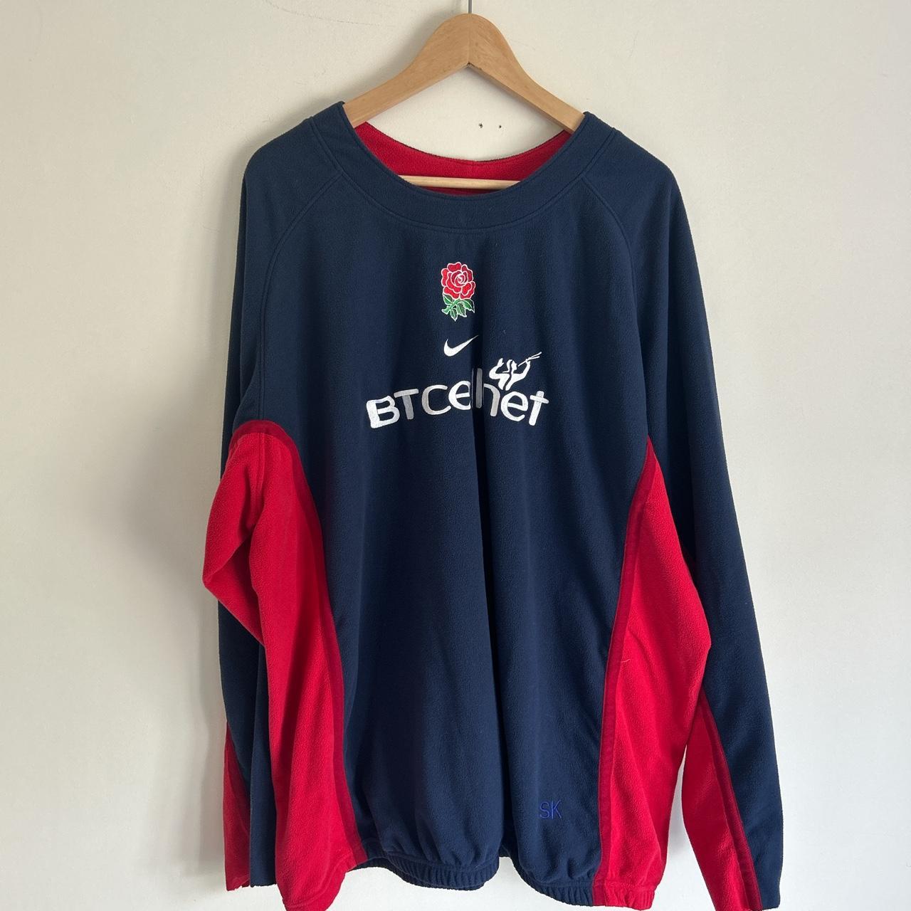 Vintage England Nike Rugby 2001 Player Issue Fleece... - Depop
