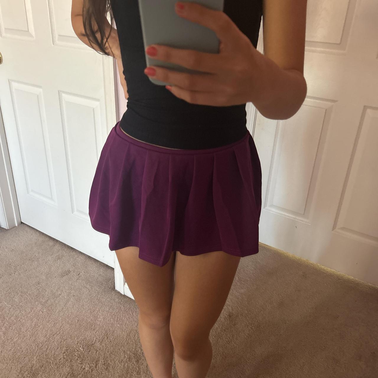 purple pleated mini skirt ***dm for measurements | Depop