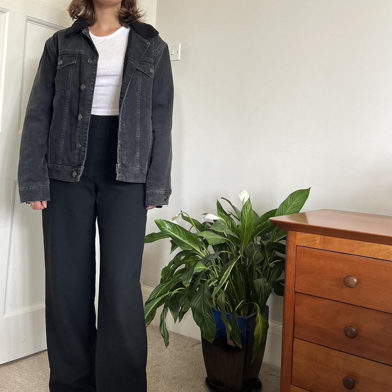 BDG denim shearling jacket. Worn a couple of times.... - Depop