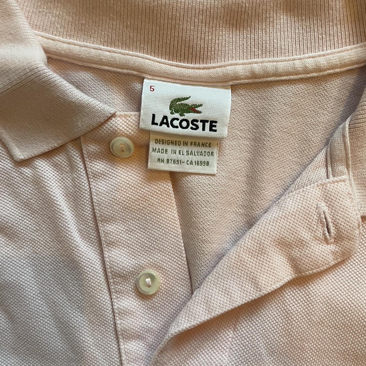 Lacoste polo Baby pink Size 5-Large Great condition... - Depop