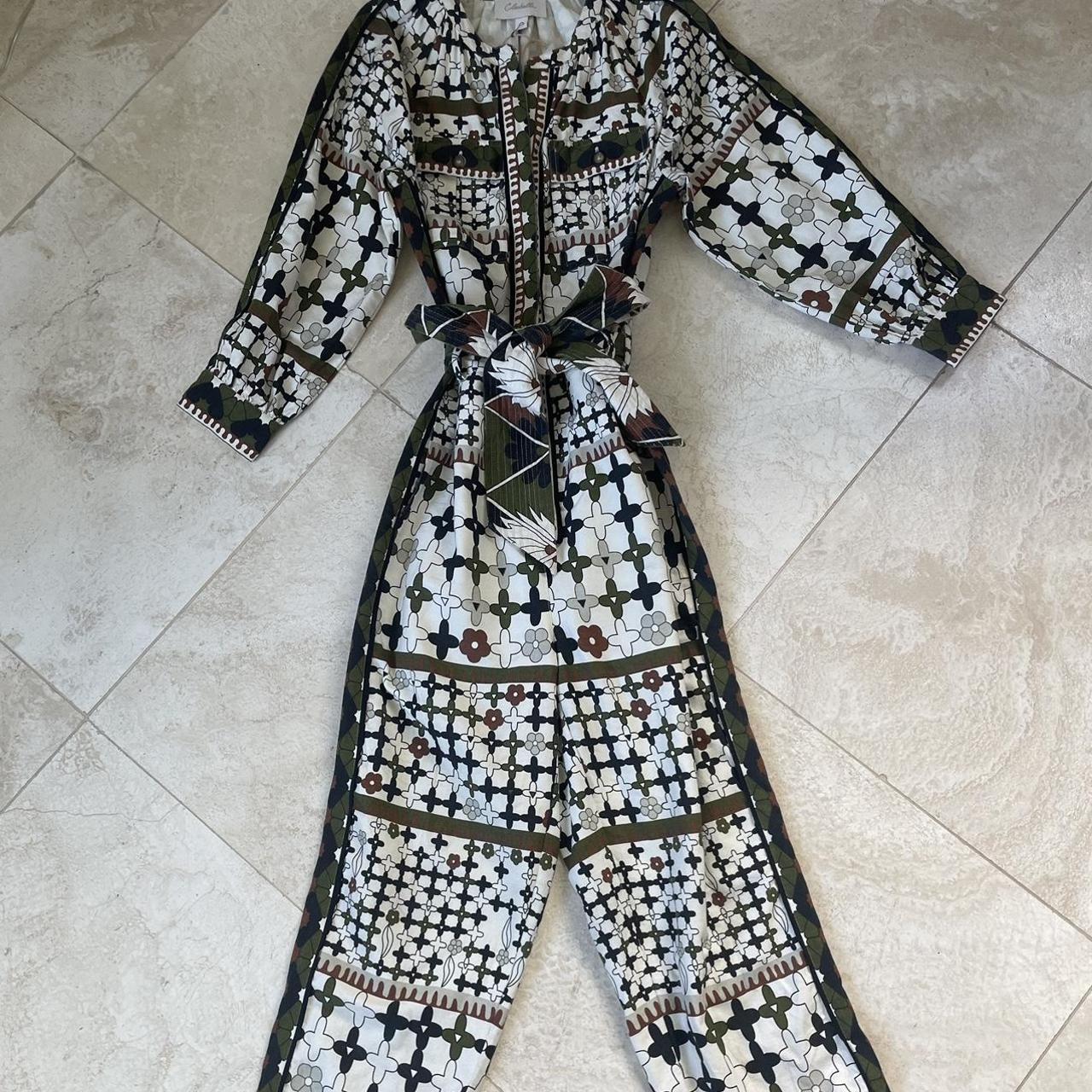 Cleobella Nadia Jumpsuit in Art deco Worn twice Size... - Depop