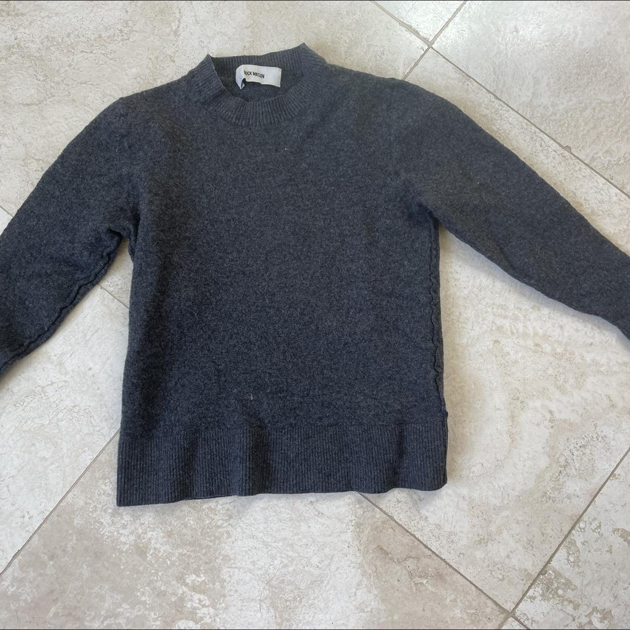 Buck mason charcoal sweater Xxs- runs small Wool - Depop