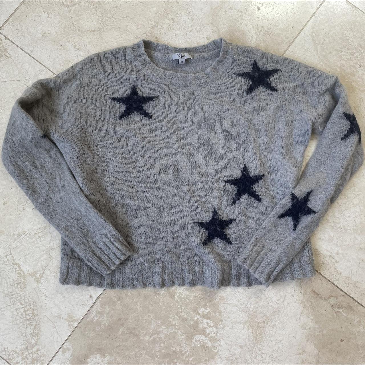 Rails star sweater Grey and navy blue Size XS super... - Depop