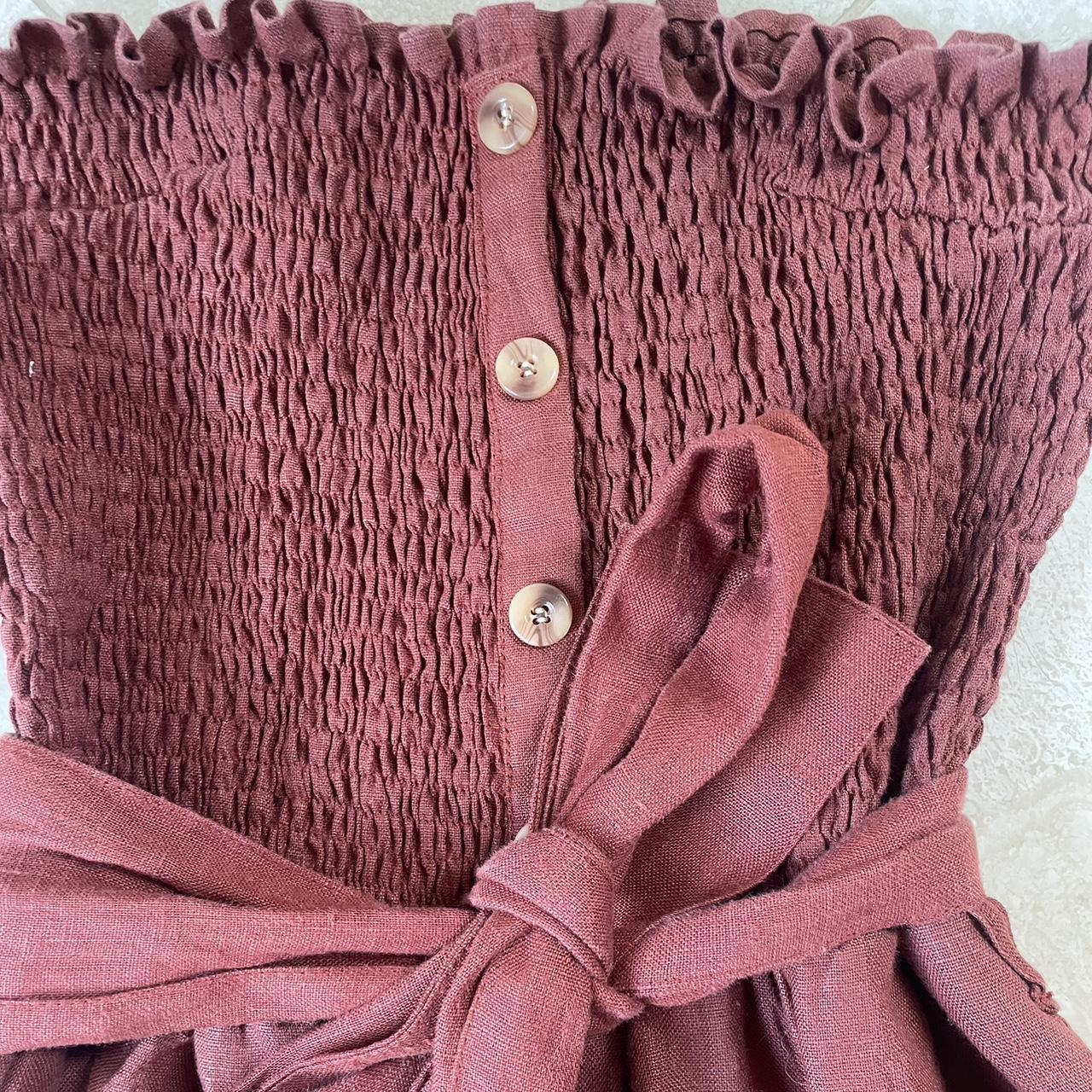 Faithful the brand strapless jumpsuit Burnt... - Depop