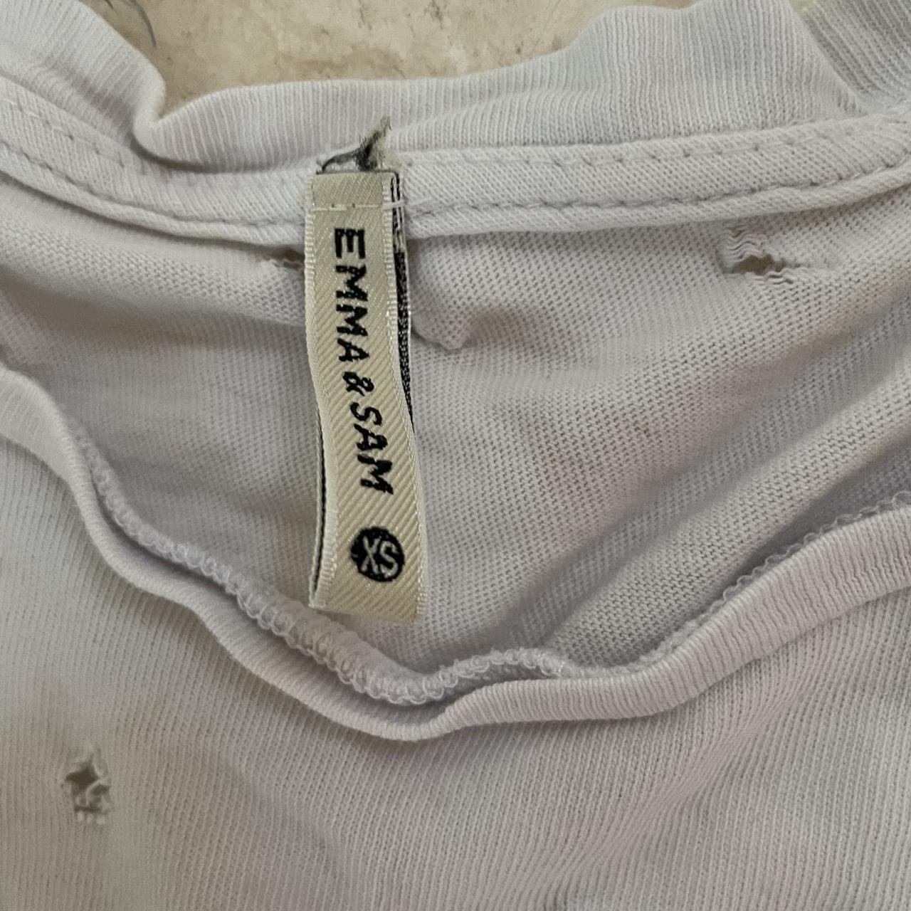 Emma & Sam // LF distressed tshirt XS white Super... - Depop
