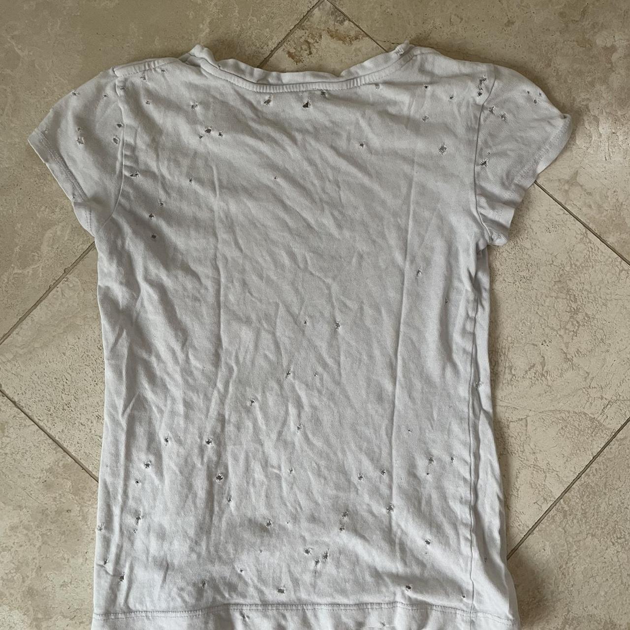 Emma & Sam // LF distressed tshirt XS white Super... - Depop