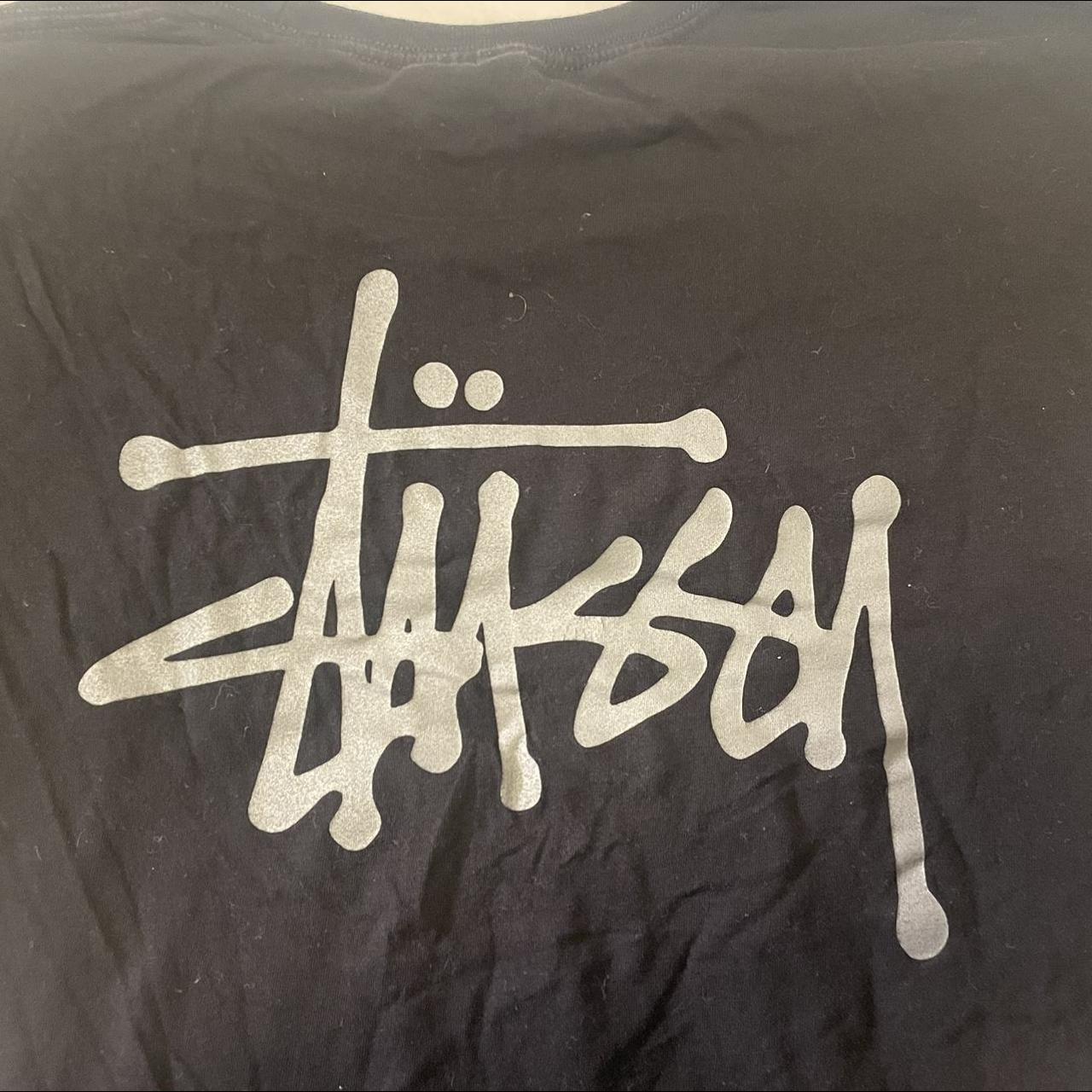 Stussy Basic Pigment Dyed Tee Size large Black/grey - Depop