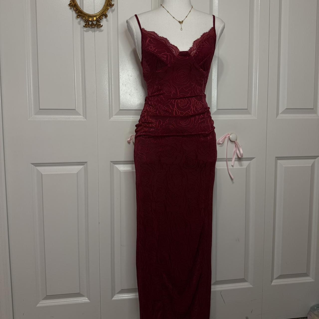 burgundy velvet maxi dress ♡ adjustable straps ♡... | Depop