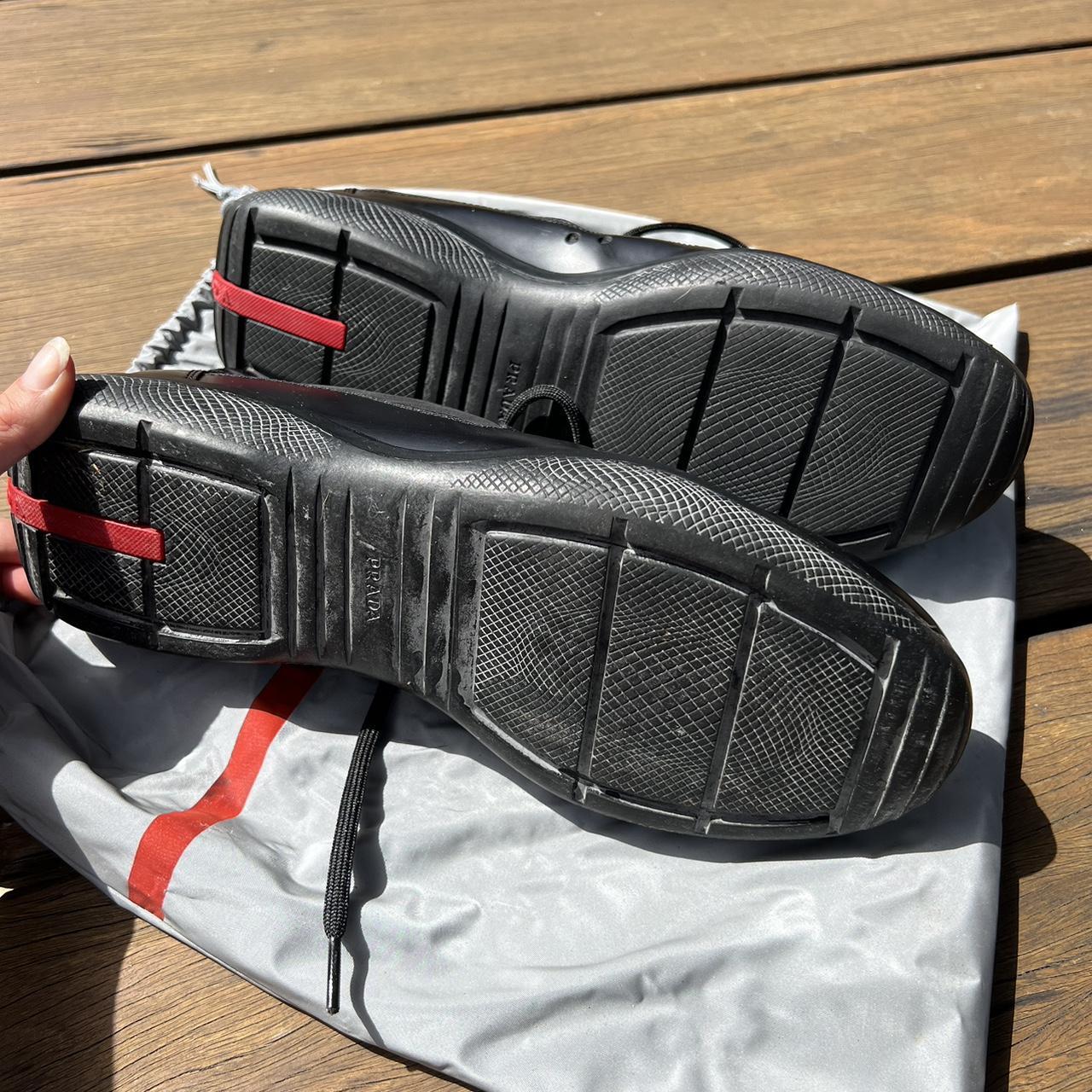 Prada Leather shoes These patent leather sneakers... - Depop