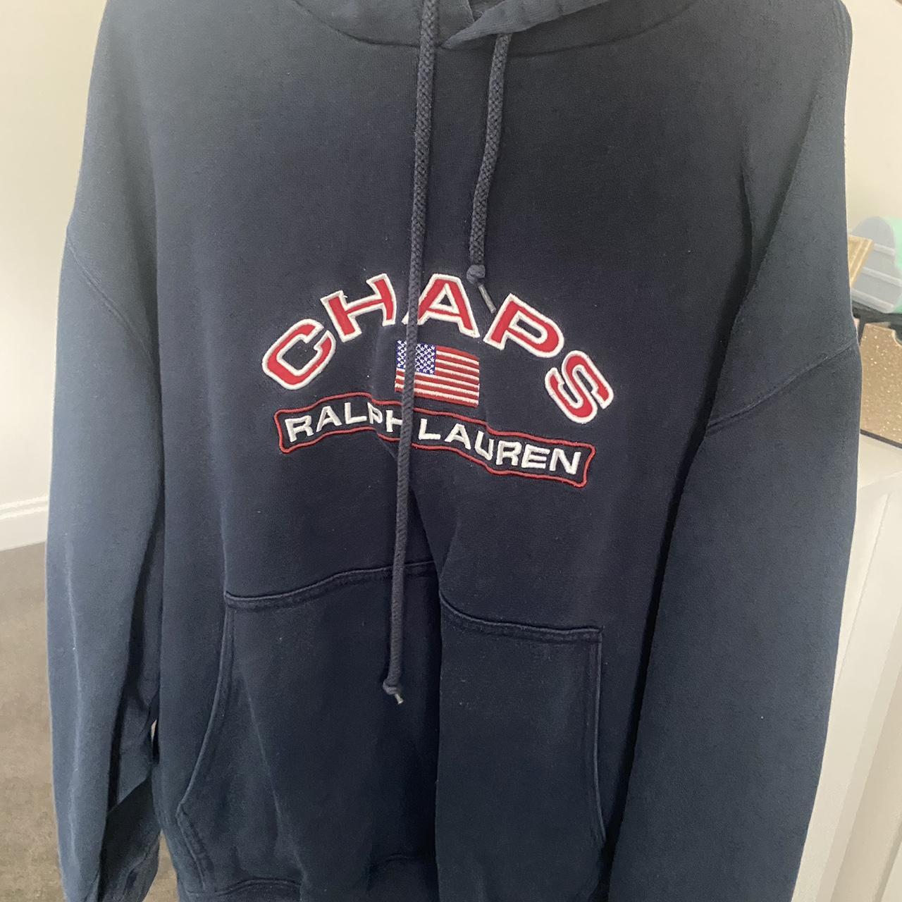 chaps polo ralph lauren hoodie size small perfect... - Depop